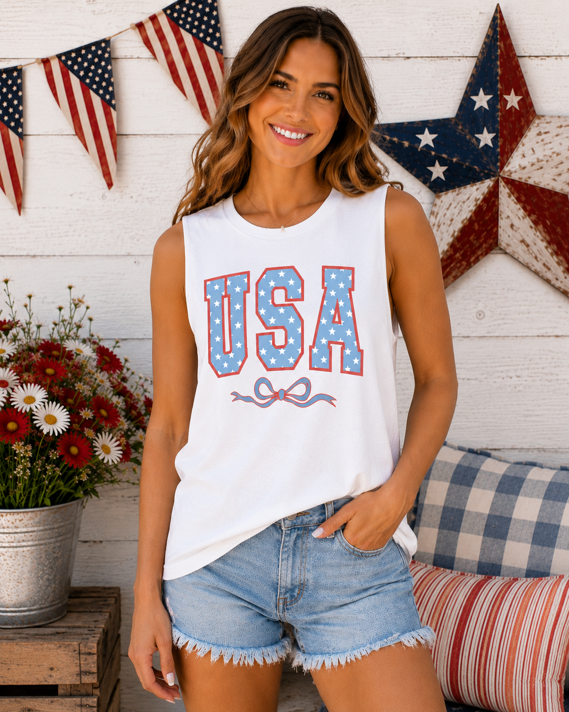 USA Stars & Coquette Tank – The Darling Daisy